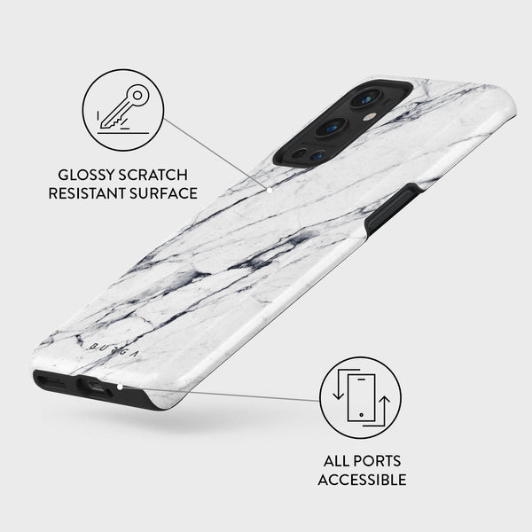 Satin White - Marble OnePlus 9 Pro Case | BURGA